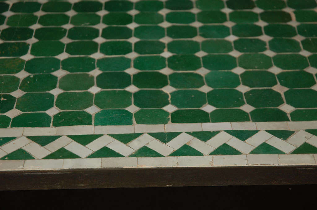 Moroccan Vintage Mosaic Green Tile Coffee Table at 1stDibs | moroccan ...