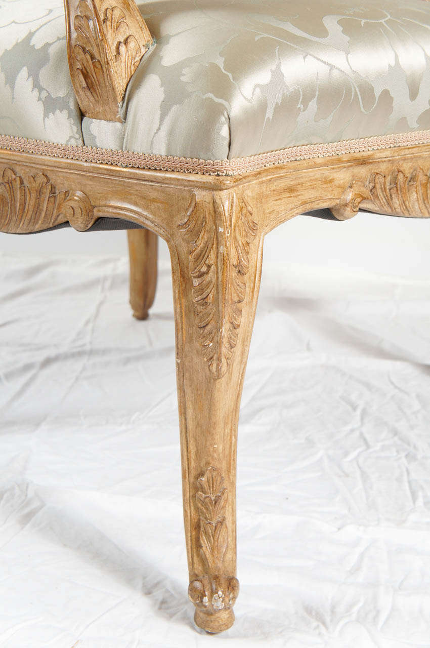 Louis XIV Style Chair, Silk Damask Upholstery at 1stDibs | louis xiv ...