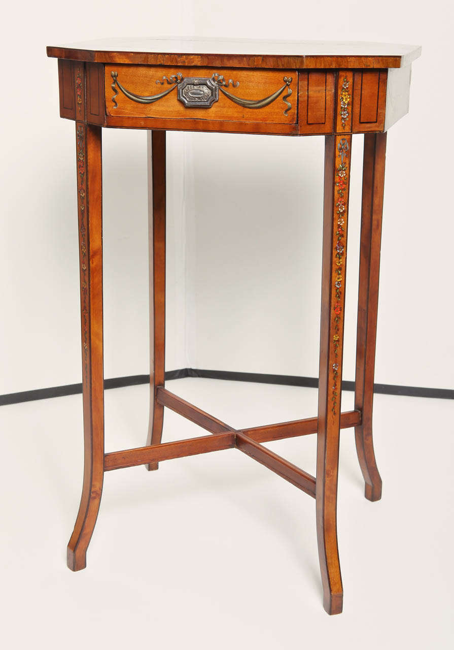 19th c English Edwardian satinwood side table at 1stDibs
