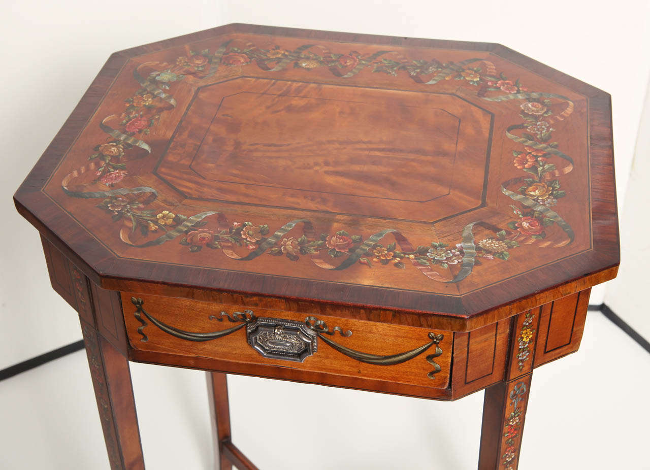 19th c English Edwardian satinwood side table at 1stDibs