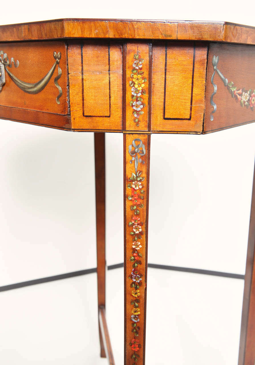 19th c English Edwardian satinwood side table at 1stDibs
