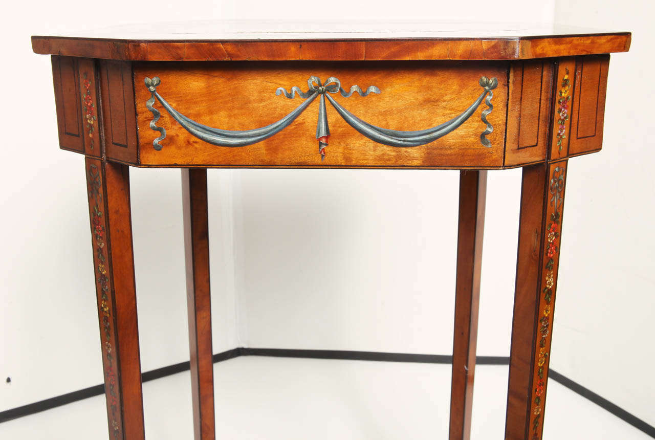 19th c English Edwardian satinwood side table at 1stDibs