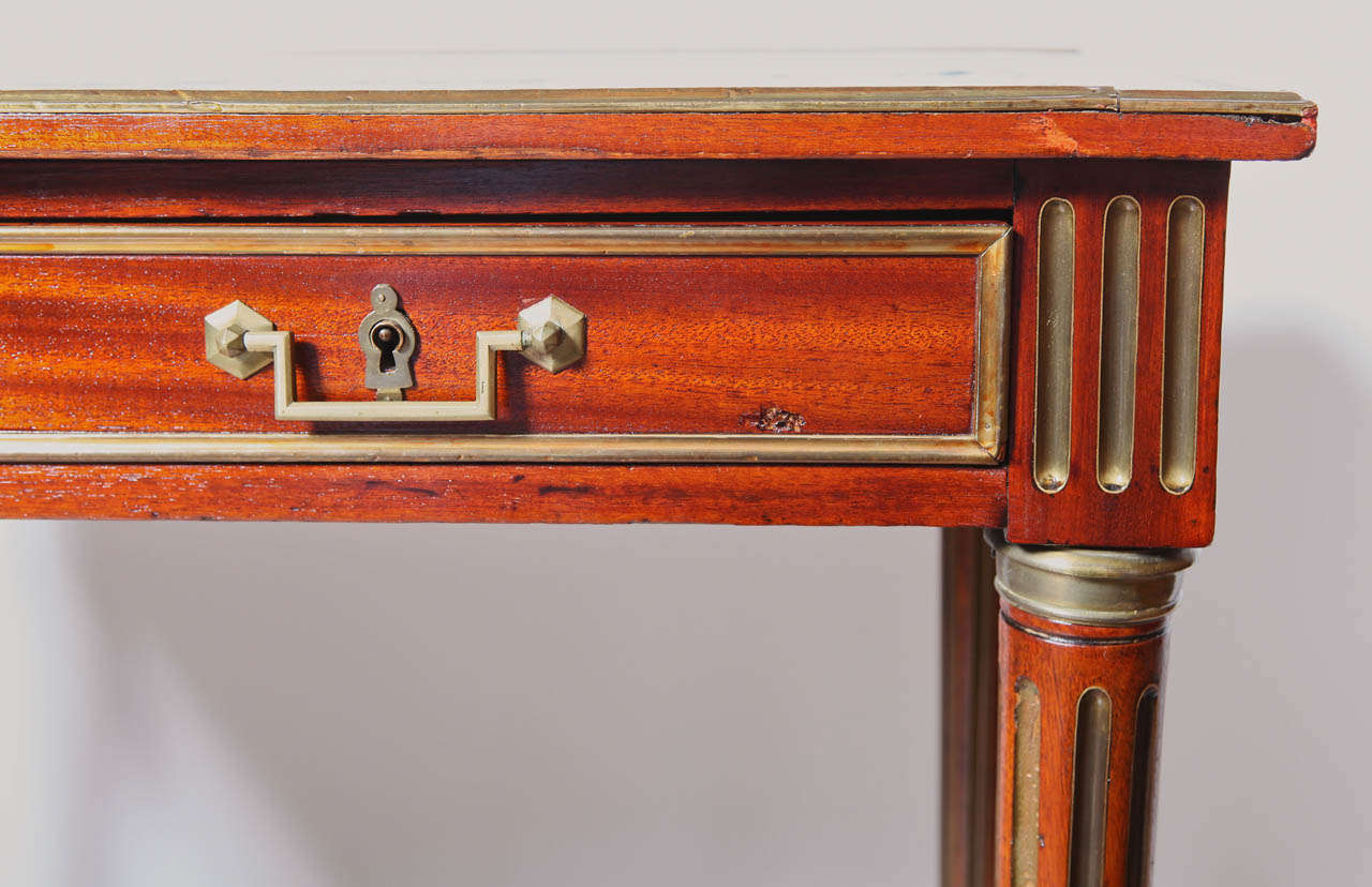 19th c Russian mahogany and brass writing desk For Sale at 1stDibs
