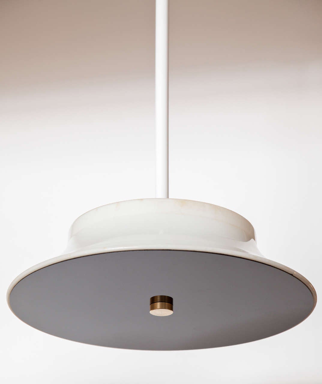 Clean-Lined White Pendant or Flush Mount Light Fixture For Sale at ...