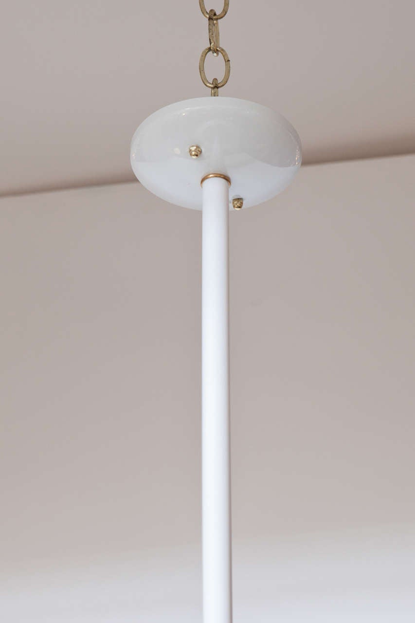 Clean-Lined White Pendant or Flush Mount Light Fixture For Sale at ...