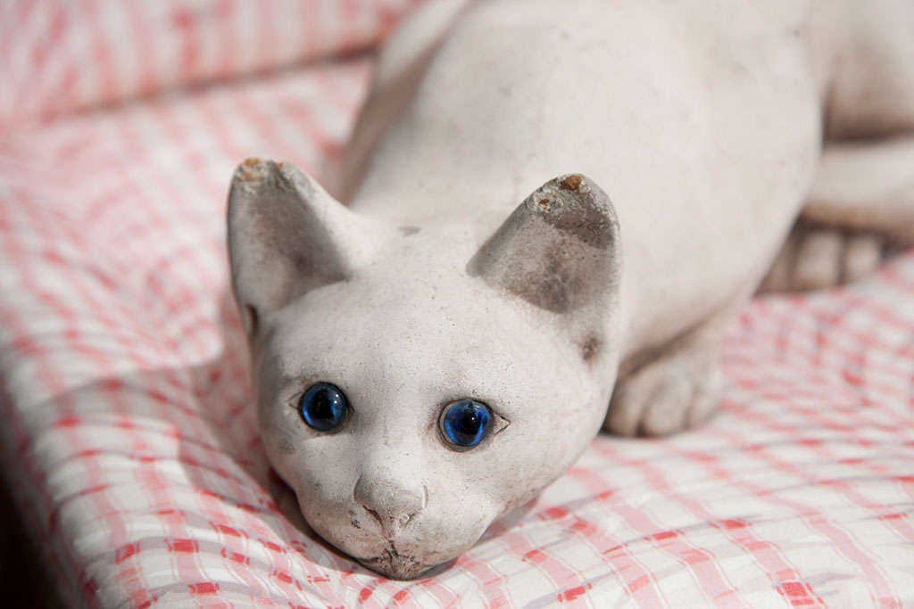 Crouching Cast Stone Cat at 1stDibs | stone cat sculpture, cat ...