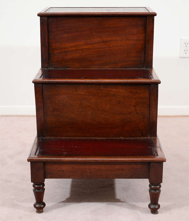 Antique 19th Century Library Step Stool with Leather Insets at 1stDibs ...