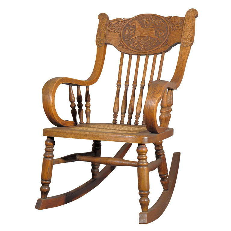 Pressed Back Rocking Chair - 2 For Sale on 1stDibs | pressback rocking ...