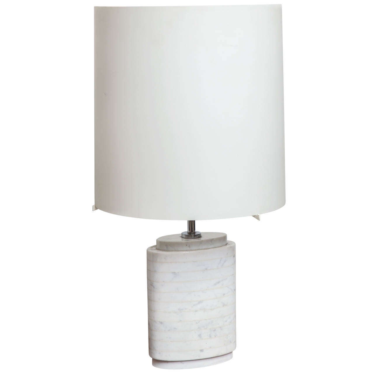 Modern Marble Table Lamp with Milk Glass Shade at 1stDibs