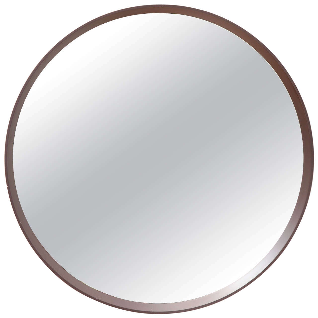 Mid-Century Modern Round Mirror For Sale at 1stDibs