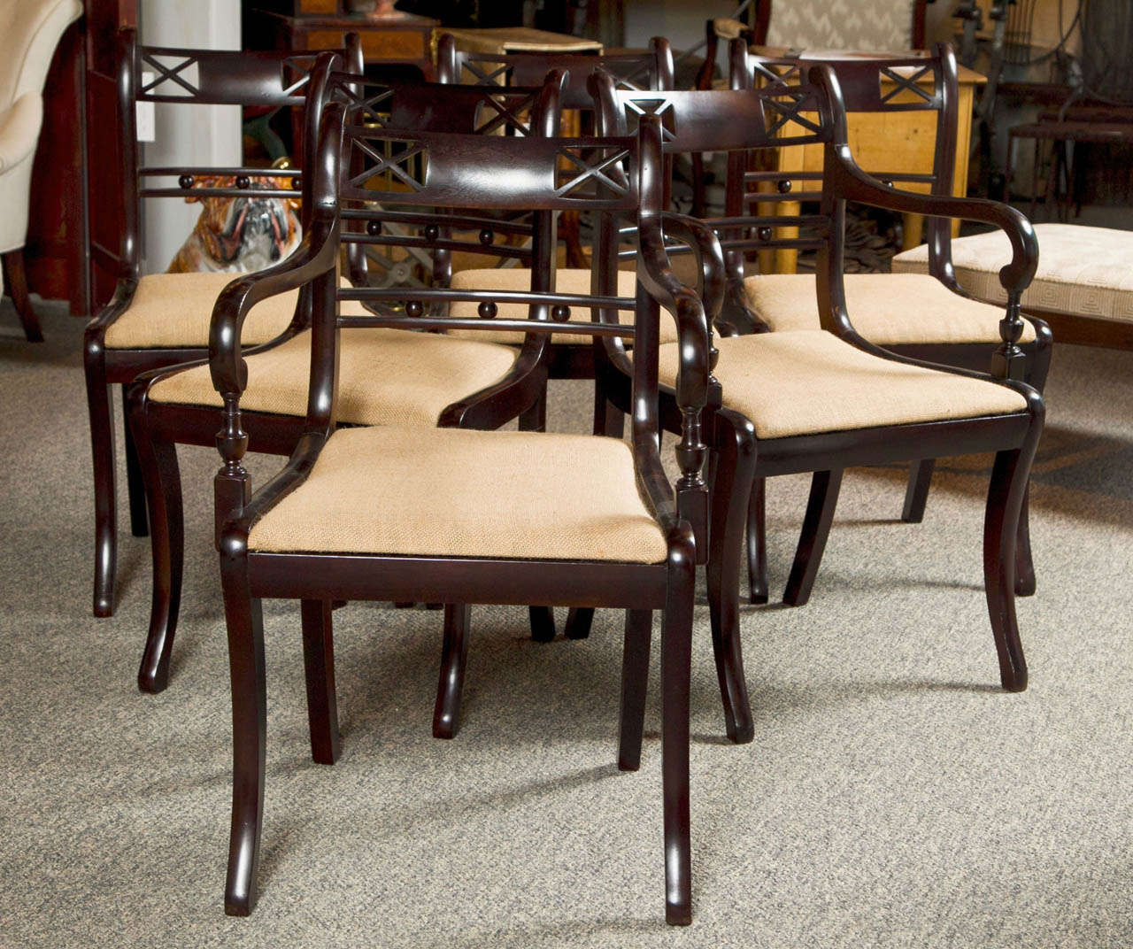 Set of Six Regency Style Dining Chairs For Sale at 1stDibs