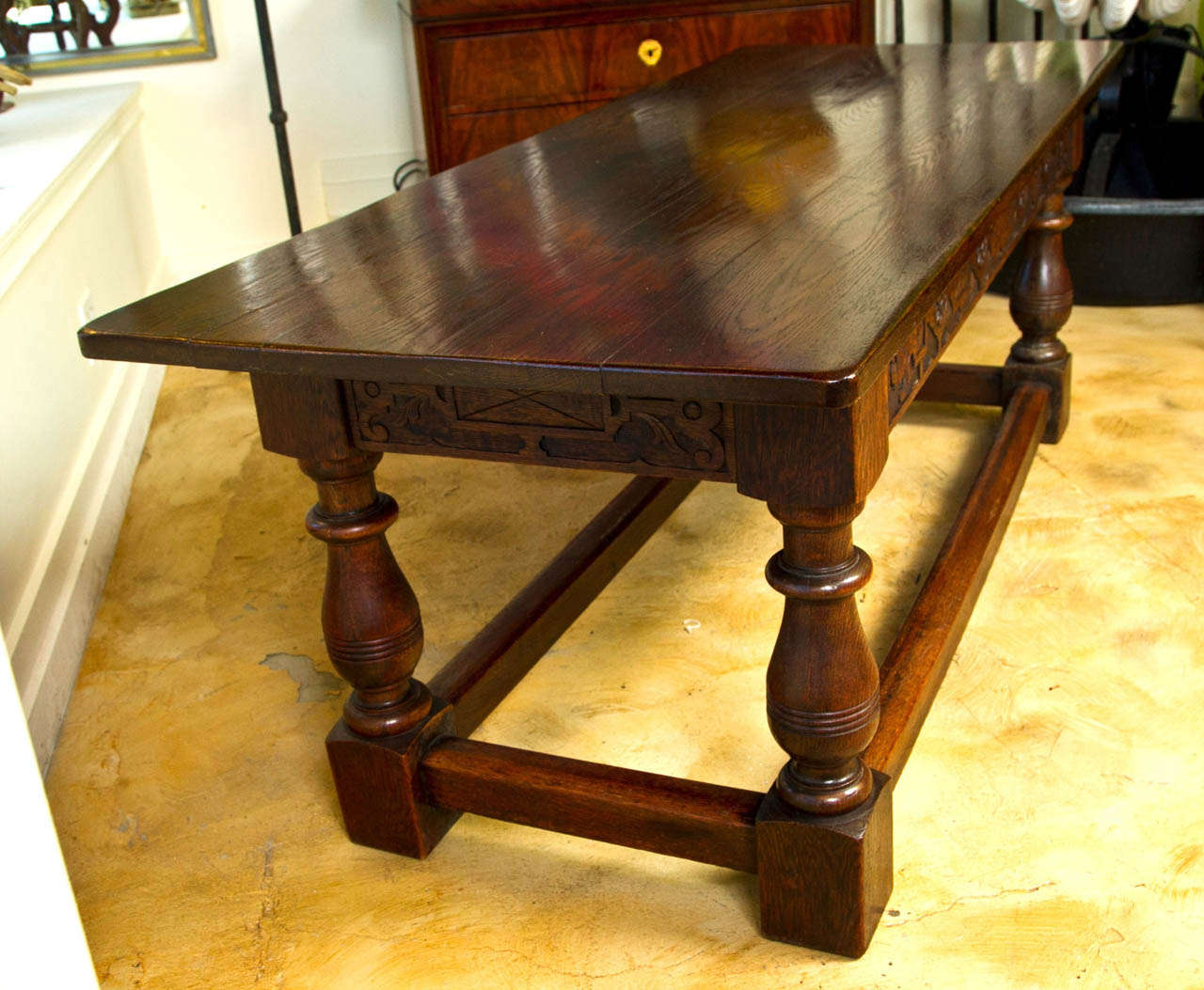 Oak Library Table For Sale at 1stDibs