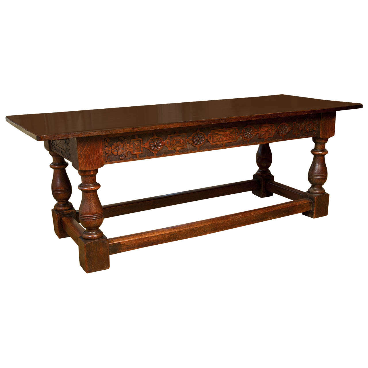 Oak Library Table For Sale at 1stDibs