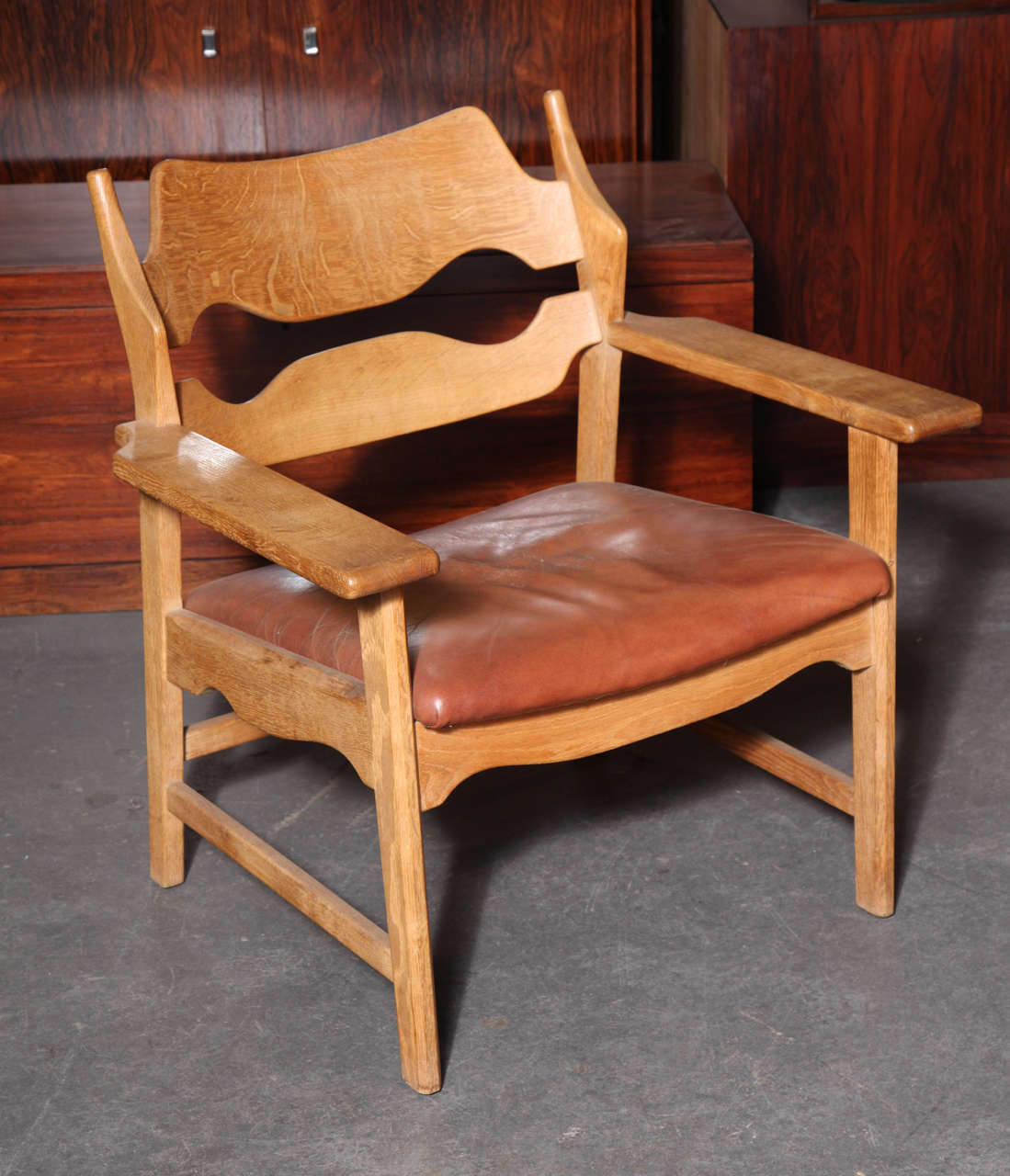 Danish Leather Armchairs Chairs by Henning Kjaernulf, Pair For Sale at ...