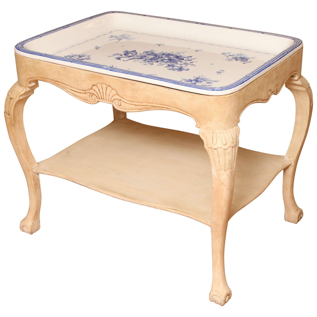 Swedish Rörstrand Blue and White Porcelain Tray Table For Sale at ...