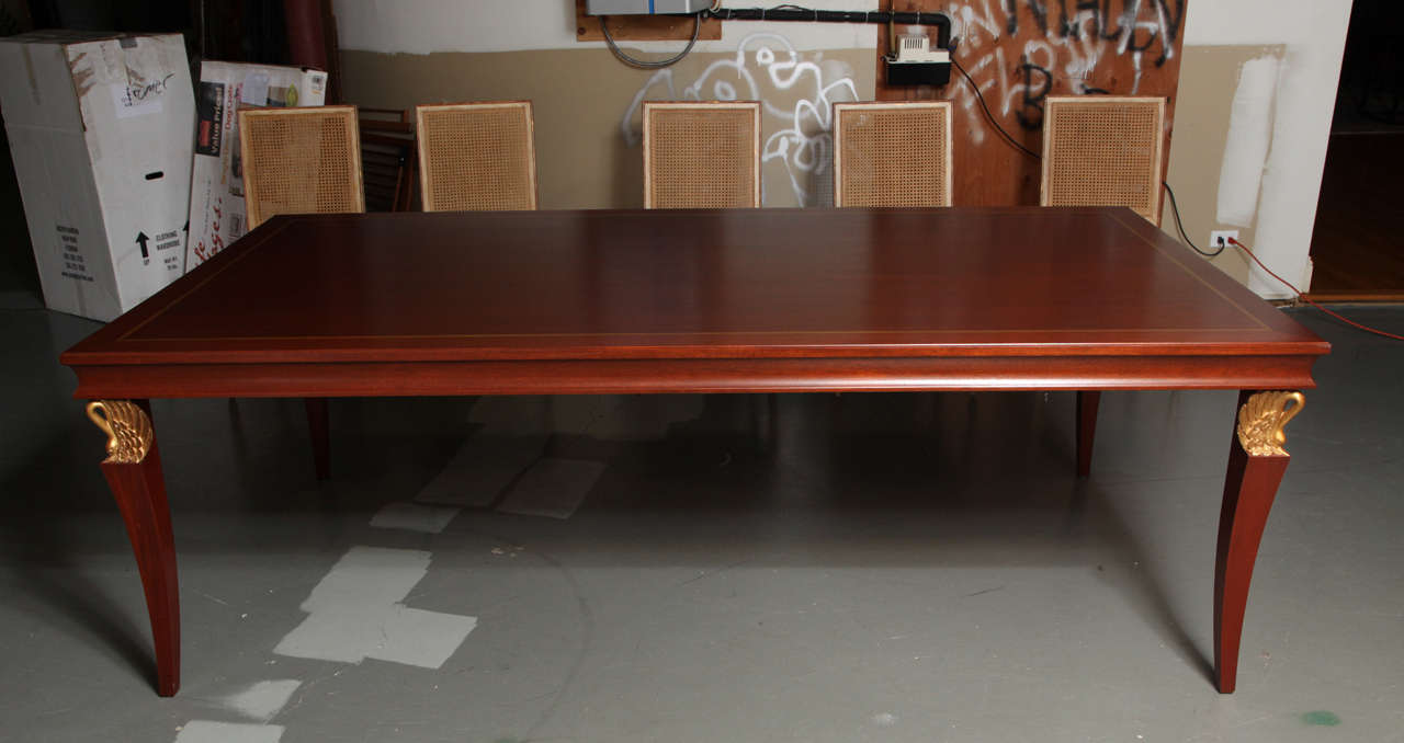 Neoclassical Mahogany and Gilt Extending Dining Table For Sale at 1stDibs