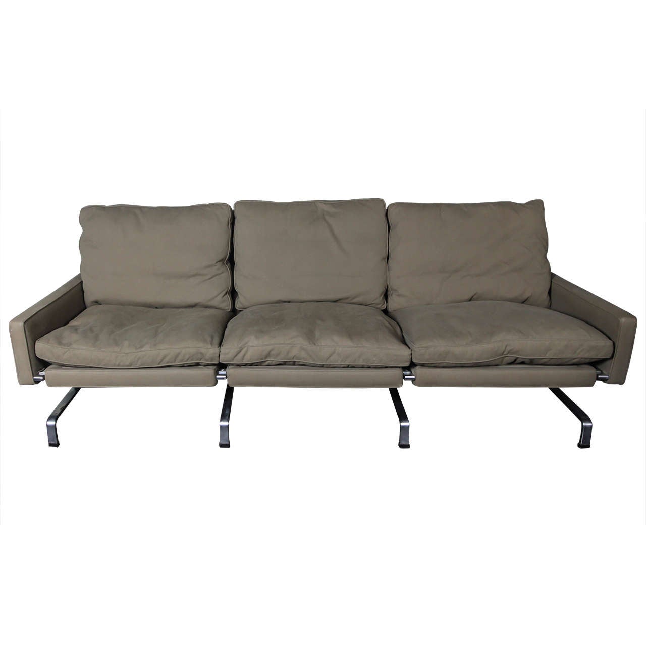 Poul Kjaerholm PK31 Three-Seat Sofa, Manufactured by Fritz Hansen at ...