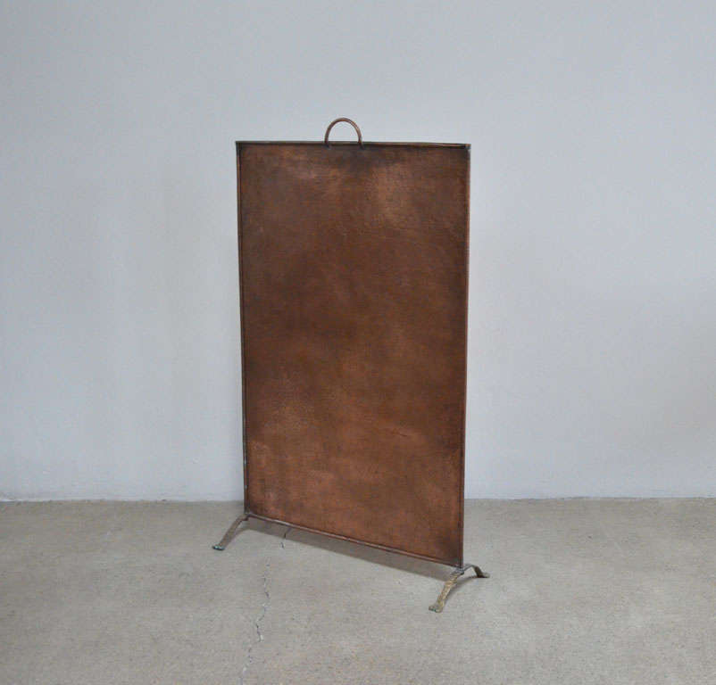 19th century copper fire screen For Sale at 1stDibs