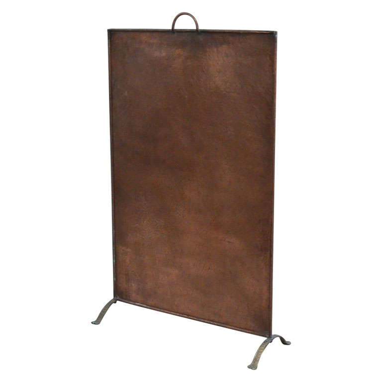 19th century copper fire screen For Sale at 1stDibs
