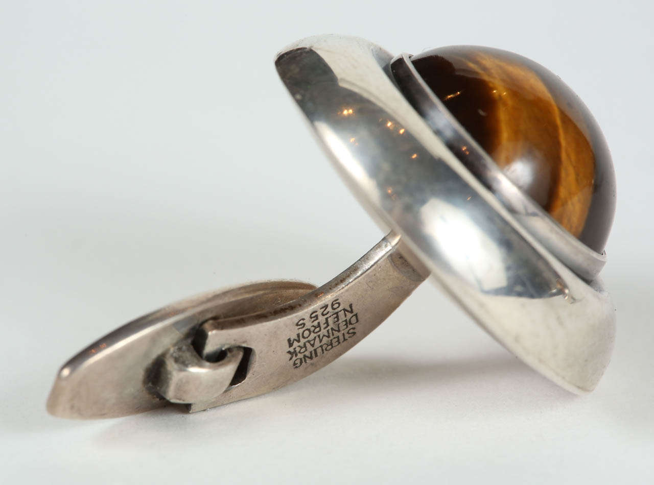Sterling And Tigers Eye Cufflinks By N E From For Sale At 1stdibs Nefrom Gold Fake Eye