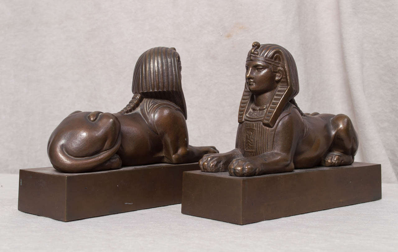 Pair of Egyptian Revival Sphinx Bookends at 1stDibs | egyptian bookends