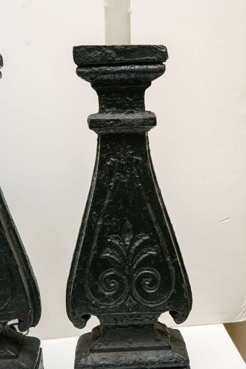 Pair of Architectural Element Lamps For Sale at 1stDibs