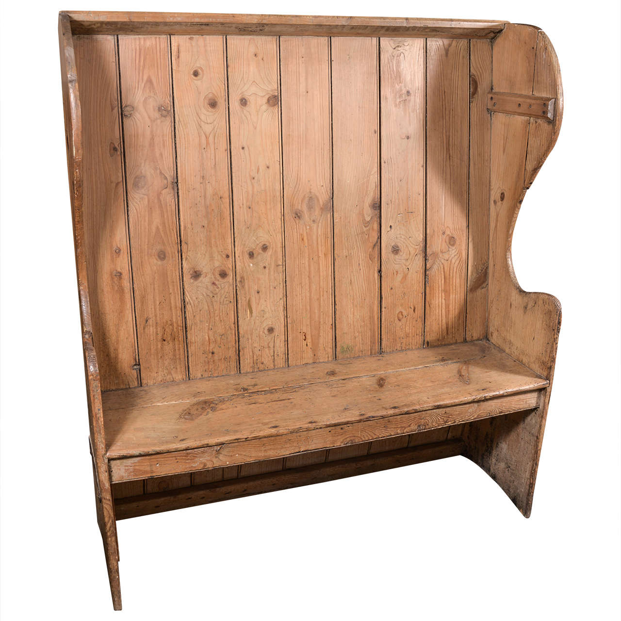 19th Century Pub Pine Settle with Free-Standing Back, circa 1890 at ...