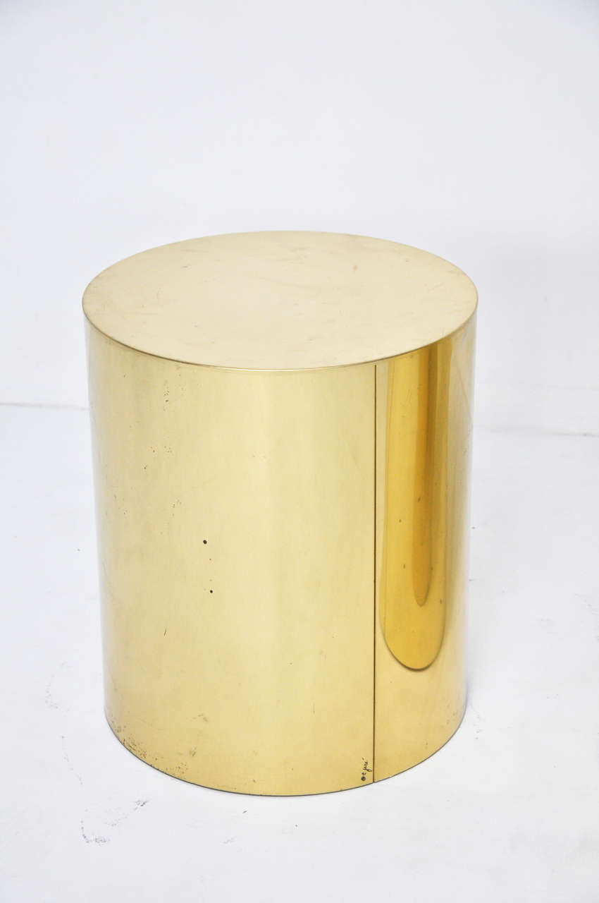 C. Jere Brass Drum End Tables at 1stDibs