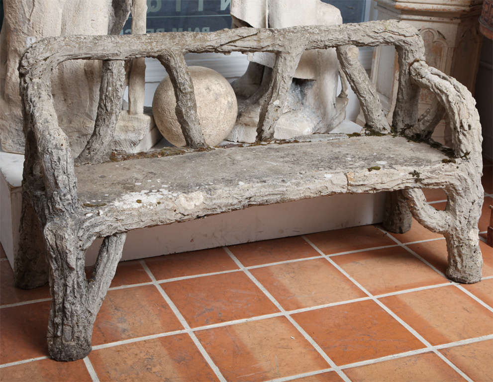 Faux Bois Garden Bench at 1stDibs | garden bench for sale, faux bois ...