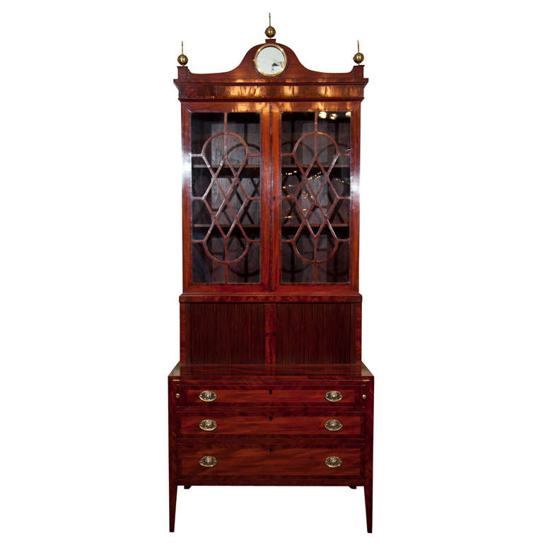 Hepplewhite Mahogany Secretary Desk at 1stDibs