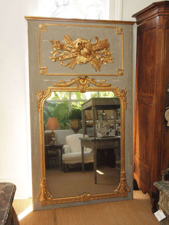 Louis XVI gilt wood trumeau For Sale at 1stDibs