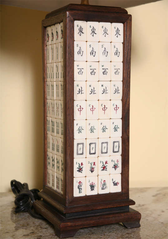 Pair of Chinese mahjong lamps at 1stDibs