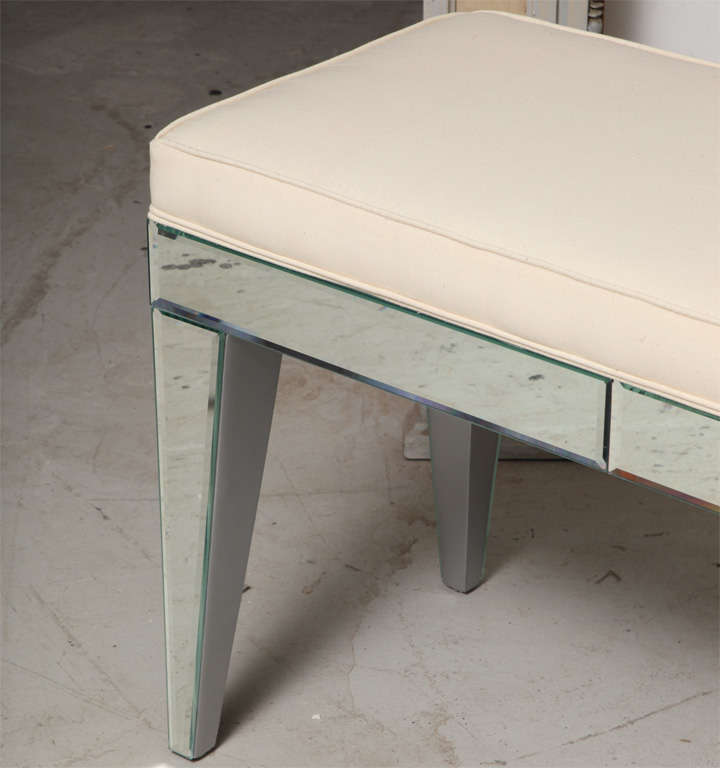 Modern Beveled Mirrored Bench For Sale at 1stDibs