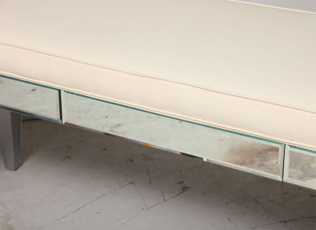 Modern Beveled Mirrored Bench For Sale at 1stDibs