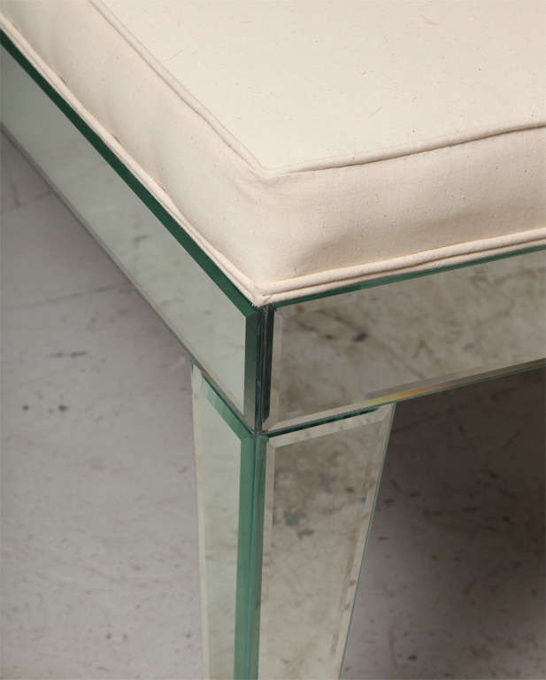 Modern Beveled Mirrored Bench For Sale at 1stDibs