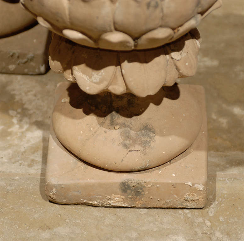 Pair of 20th Century Stone Pineapple Garden Statues / Ornaments at 1stDibs