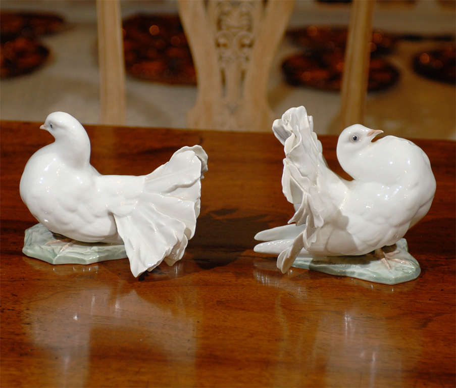 Pair Of Mid C Rosenthal Porcelain Doves at 1stDibs