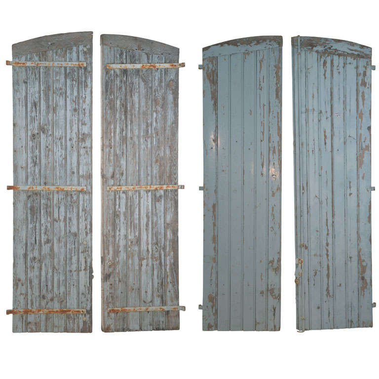 19th c. Wooden shutters with original paint and Hardware at 1stDibs