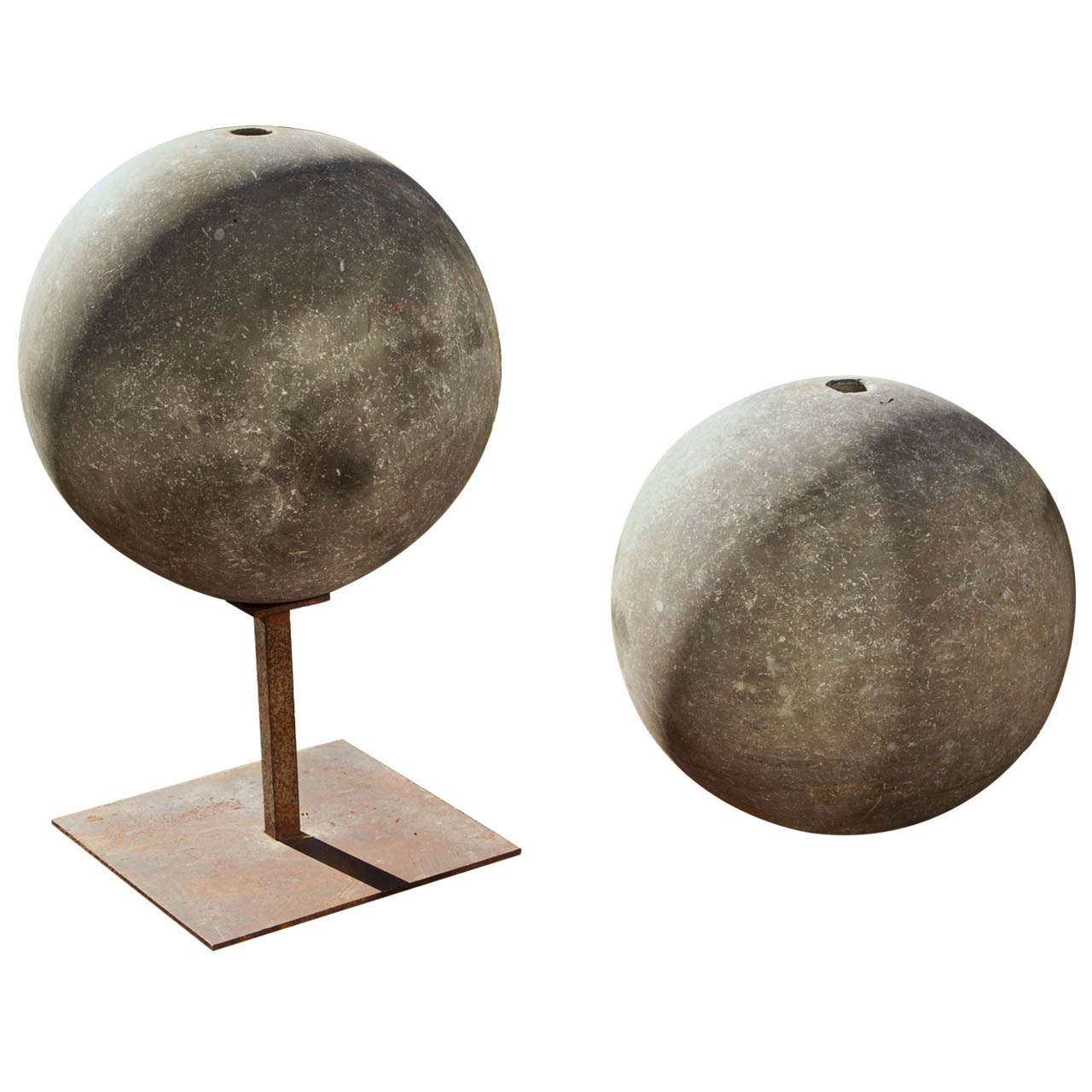 Substantial 15 inch Marble Spheres at 1stDibs