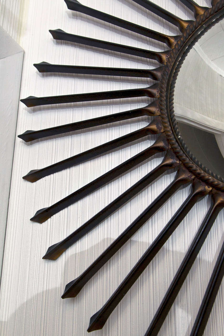 Metal Arrow Sun Ray Mirror For Sale at 1stDibs