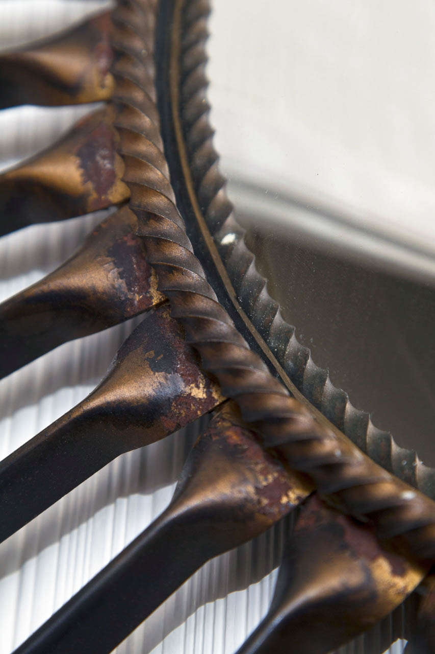 Metal Arrow Sun Ray Mirror For Sale at 1stDibs