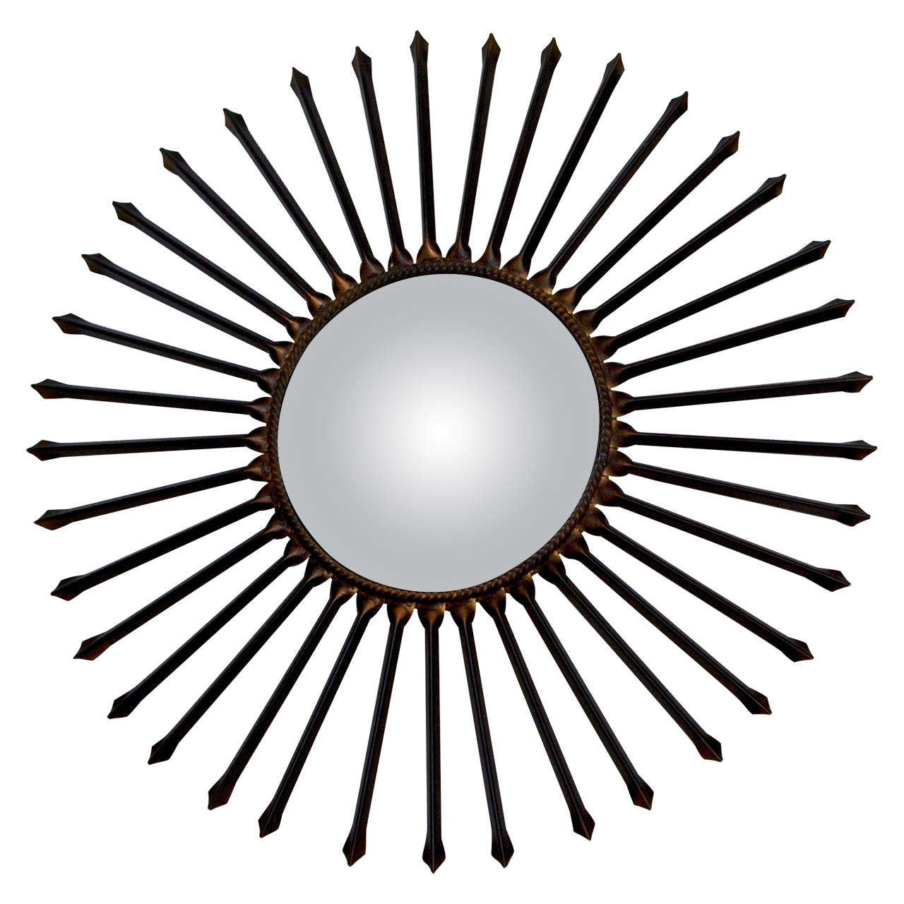 Metal Arrow Sun Ray Mirror For Sale at 1stDibs