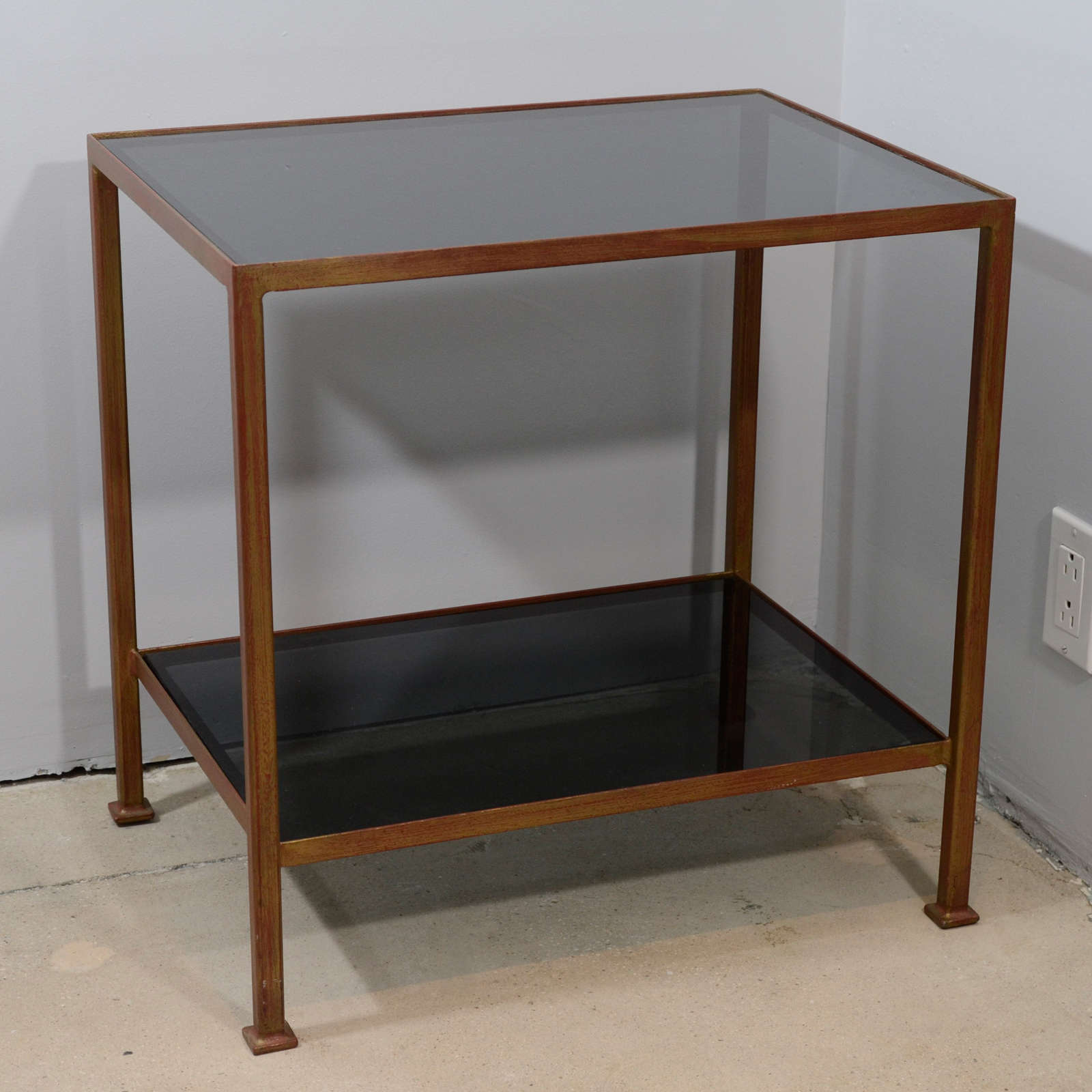 Marcelo Side Table with Dark Grey Glass For Sale at 1stDibs