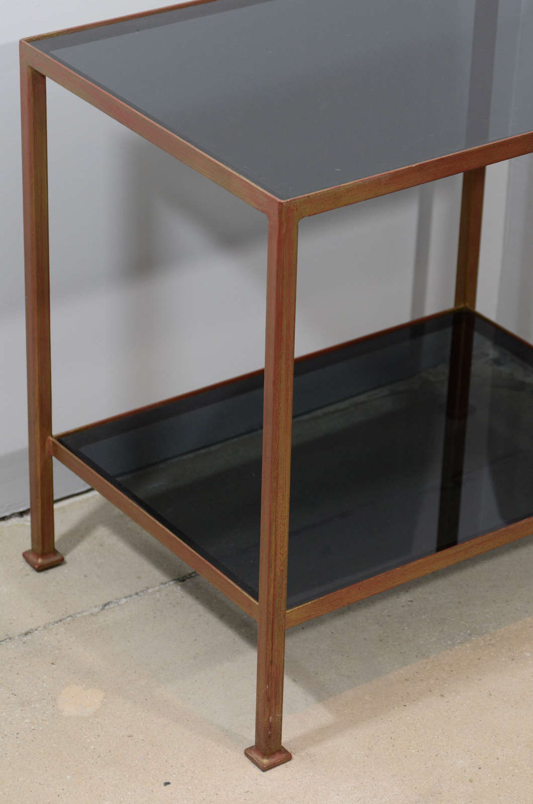 Marcelo Side Table with Dark Grey Glass For Sale at 1stDibs
