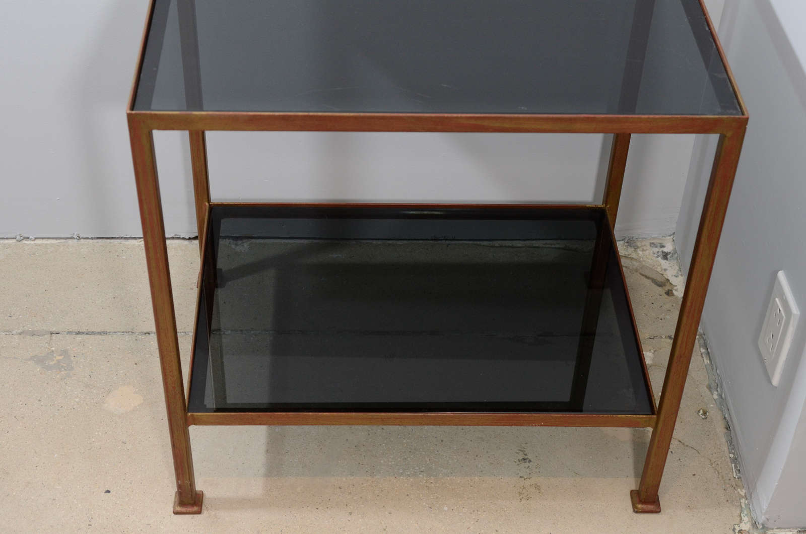 Marcelo Side Table with Dark Grey Glass For Sale at 1stDibs