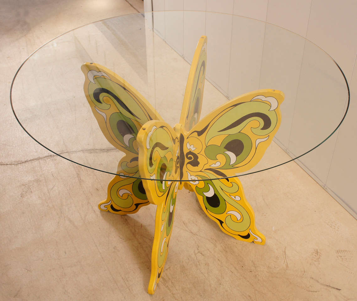 Butterfly Table For Sale at 1stDibs | stained glass butterfly bench ...