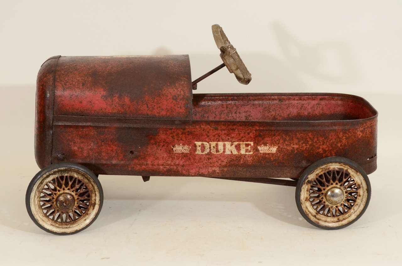 Vintage Child's Red Toy Car by Duke, England, Mid 20th Century at 1stDibs