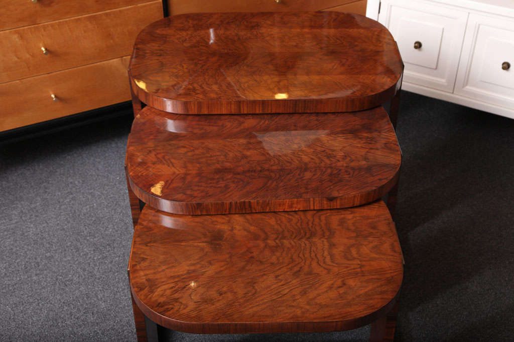 French Art Deco Period Exotic Wood Nesting Tables at 1stDibs