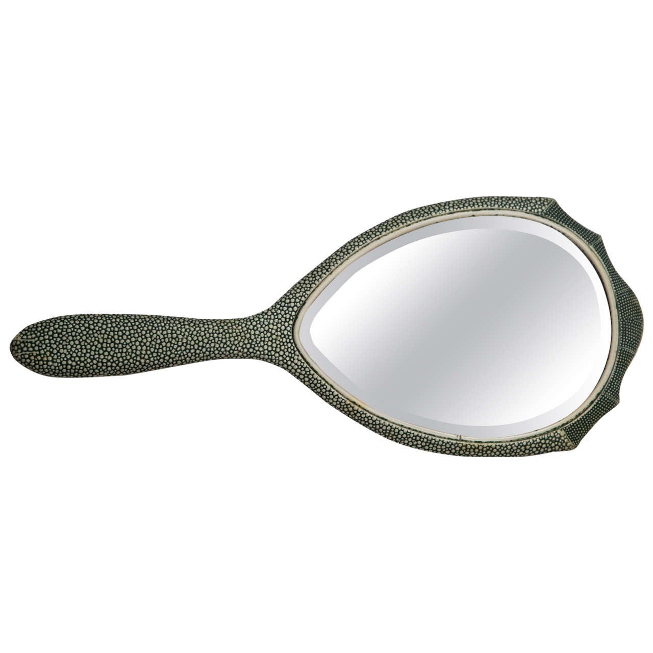 Deco Shagreen Hand Mirror at 1stDibs
