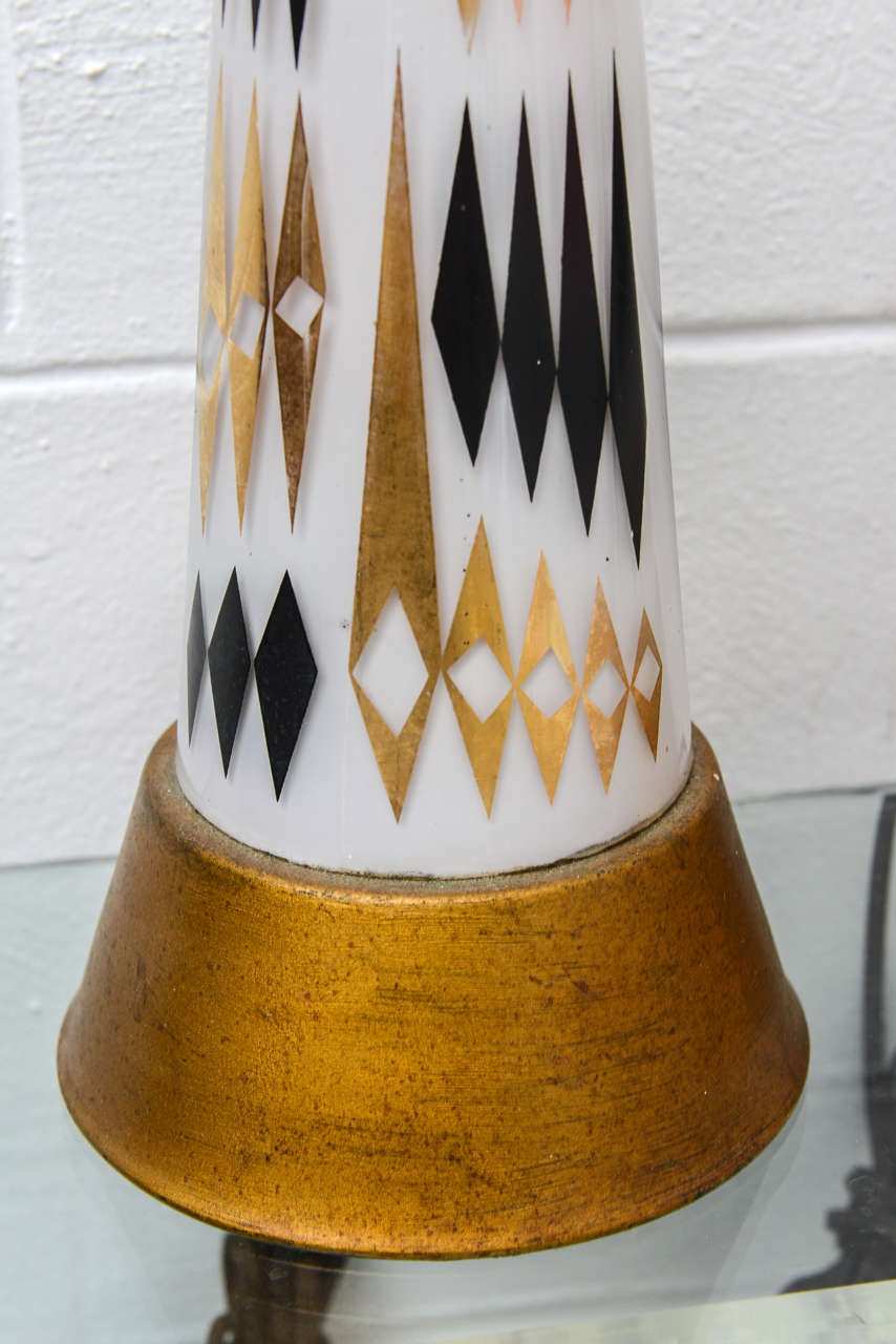 Pair of 1950s MCM glass lamps--USA For Sale at 1stDibs | mcm lamps